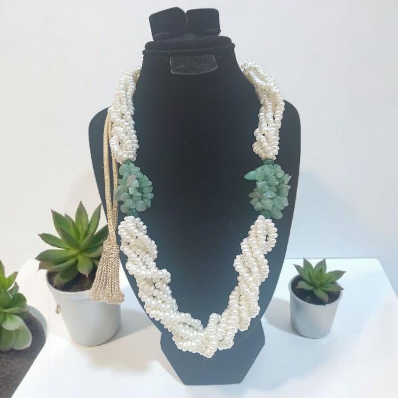 Collier boules zomorod perles naturelles - Jannatecare